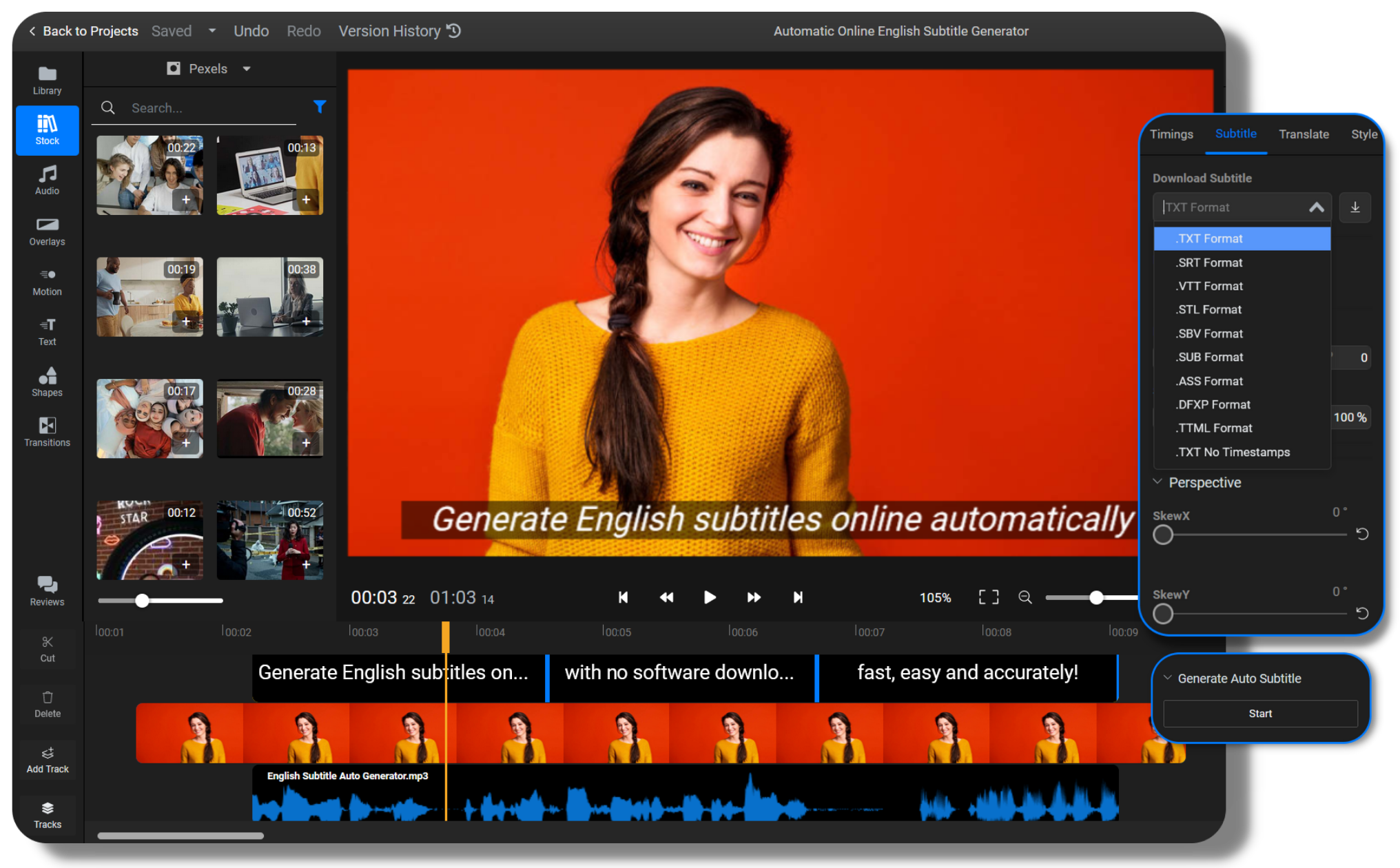 Online Subtitle Sync | Synchronize and edit subtitles online - Flixier