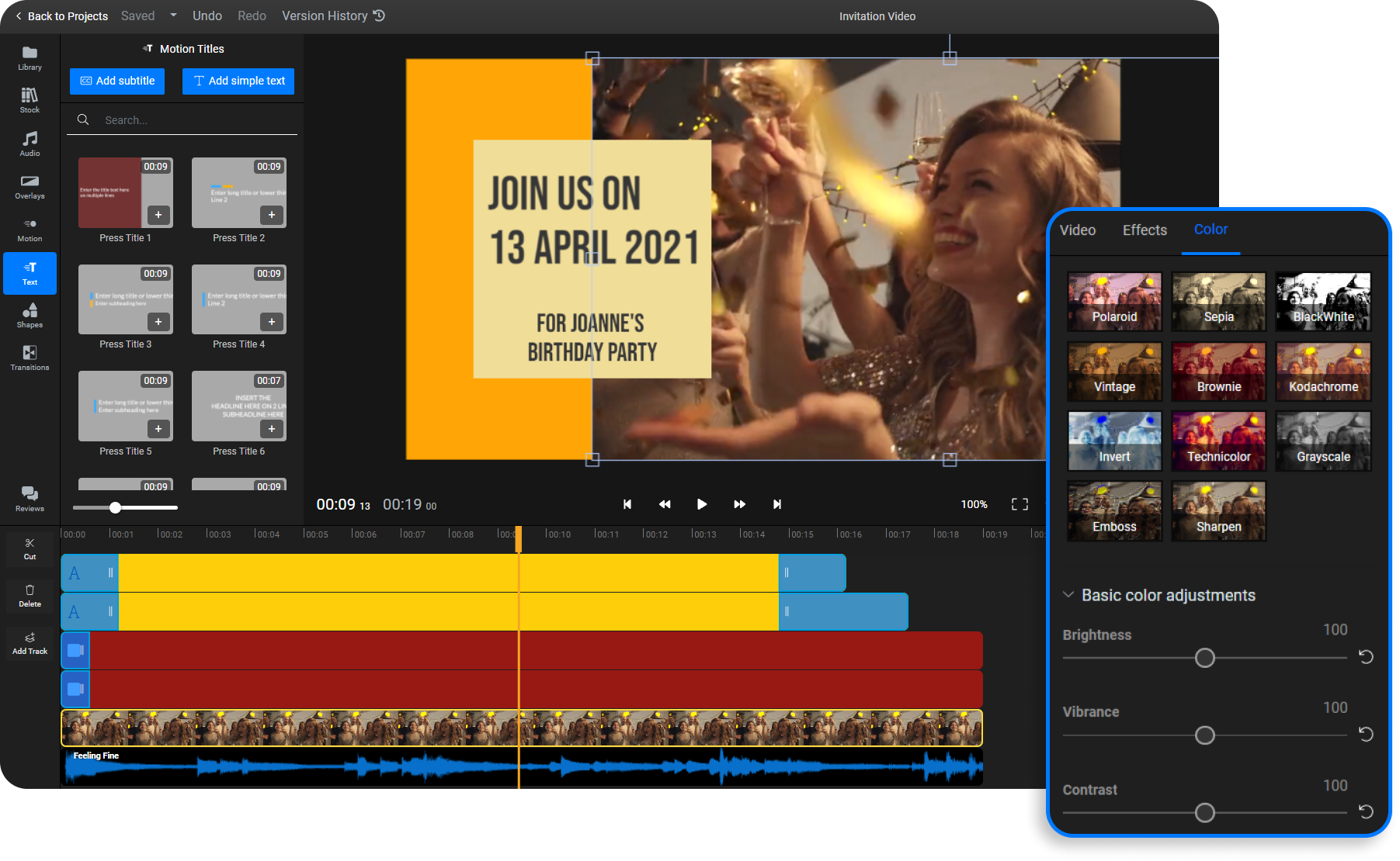 Invitation Video Maker - Create Invitation Videos Online - Flixier