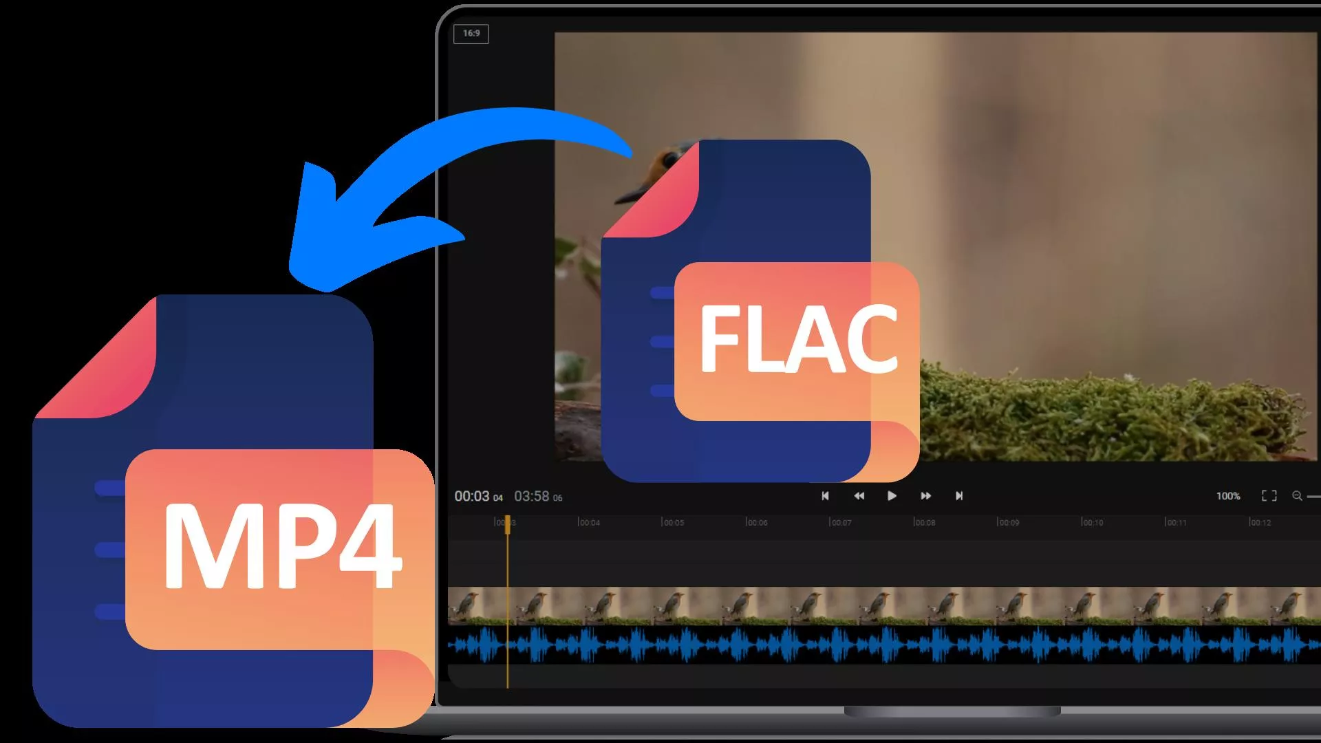 Convert FLAC to MP4 Easily with Flixier