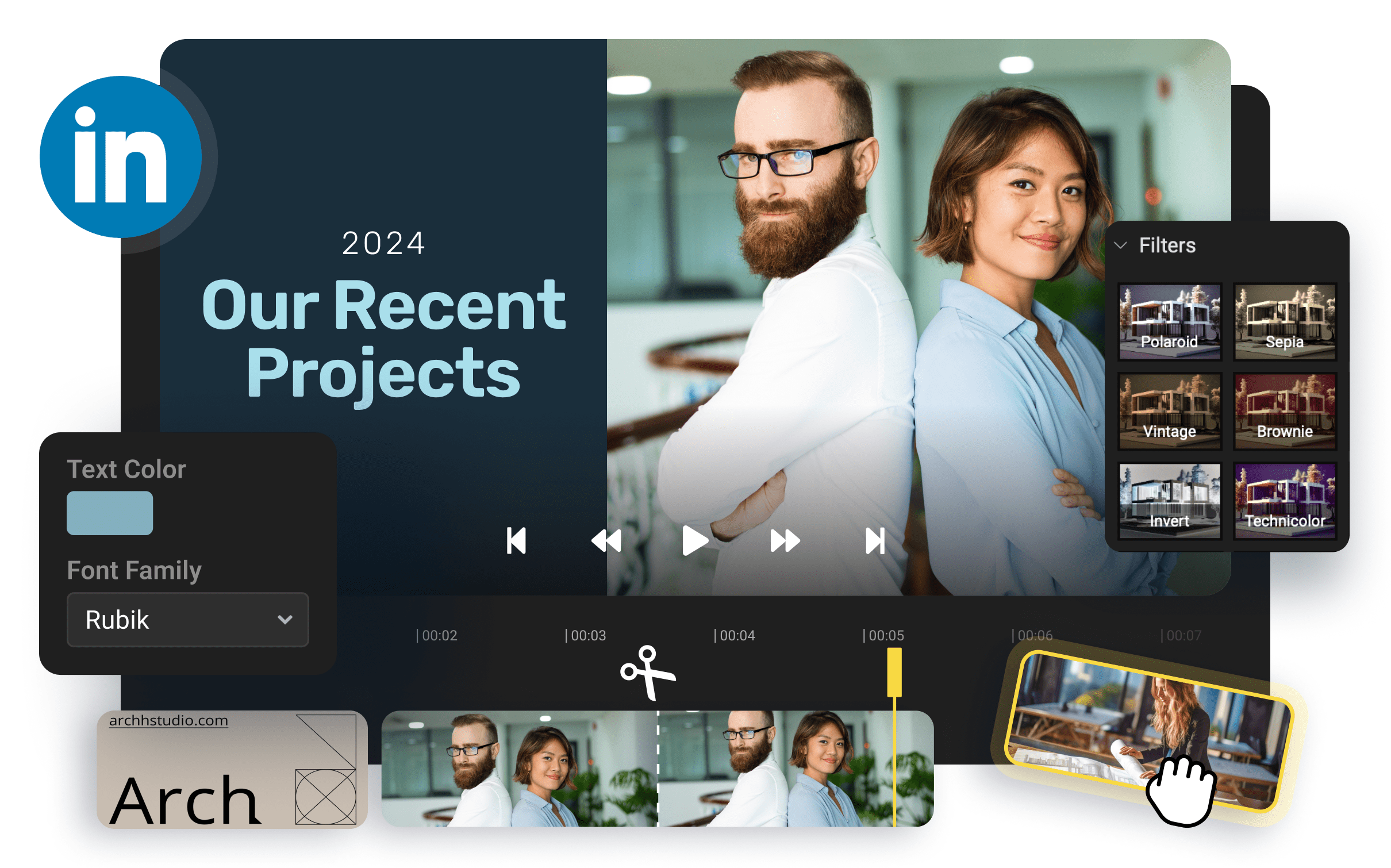 Try out this premium LinkedIn video maker | Fast & friendly - Flixier