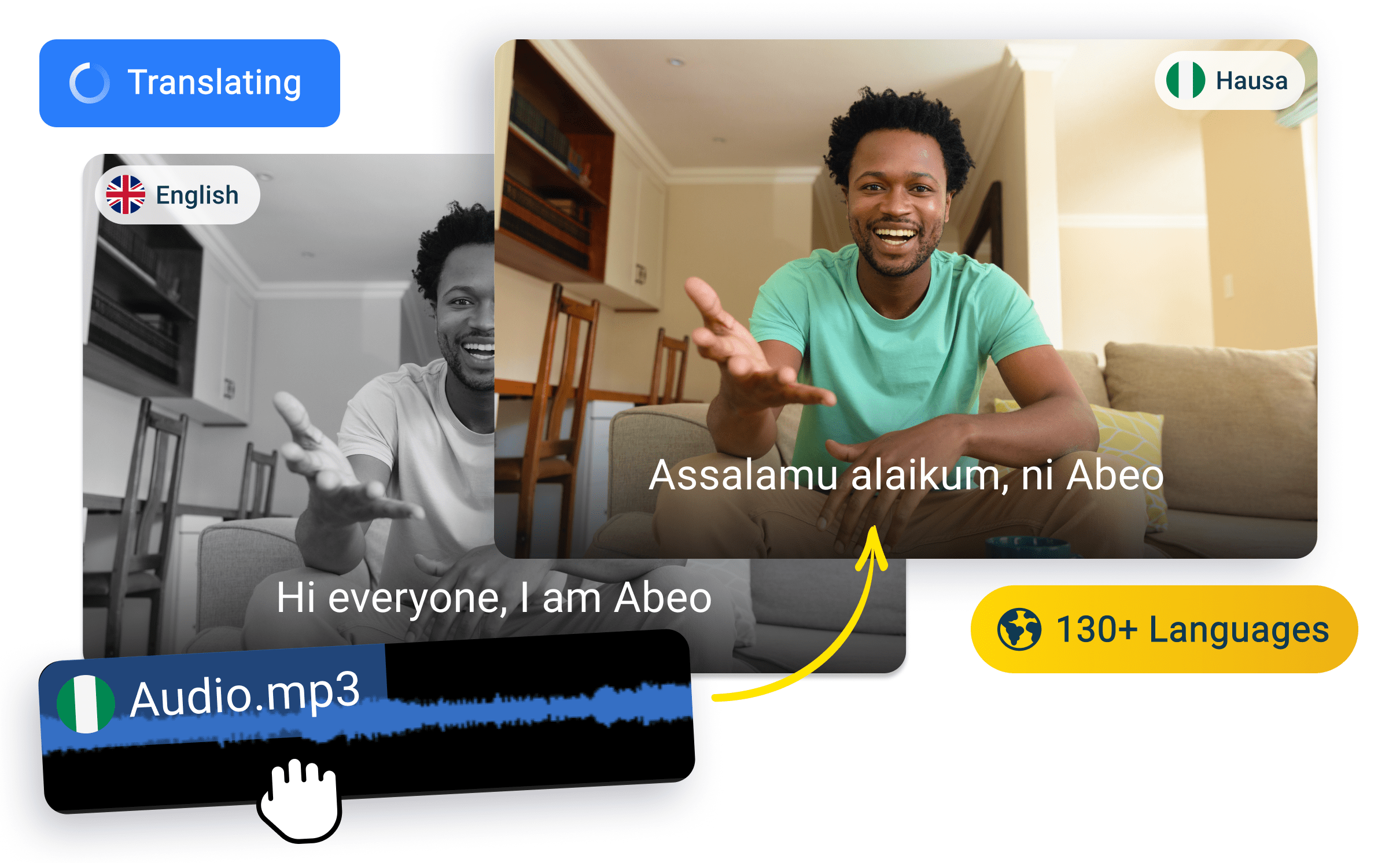 Translate English audio to Hausa Online - Quick and Easy - Flixier