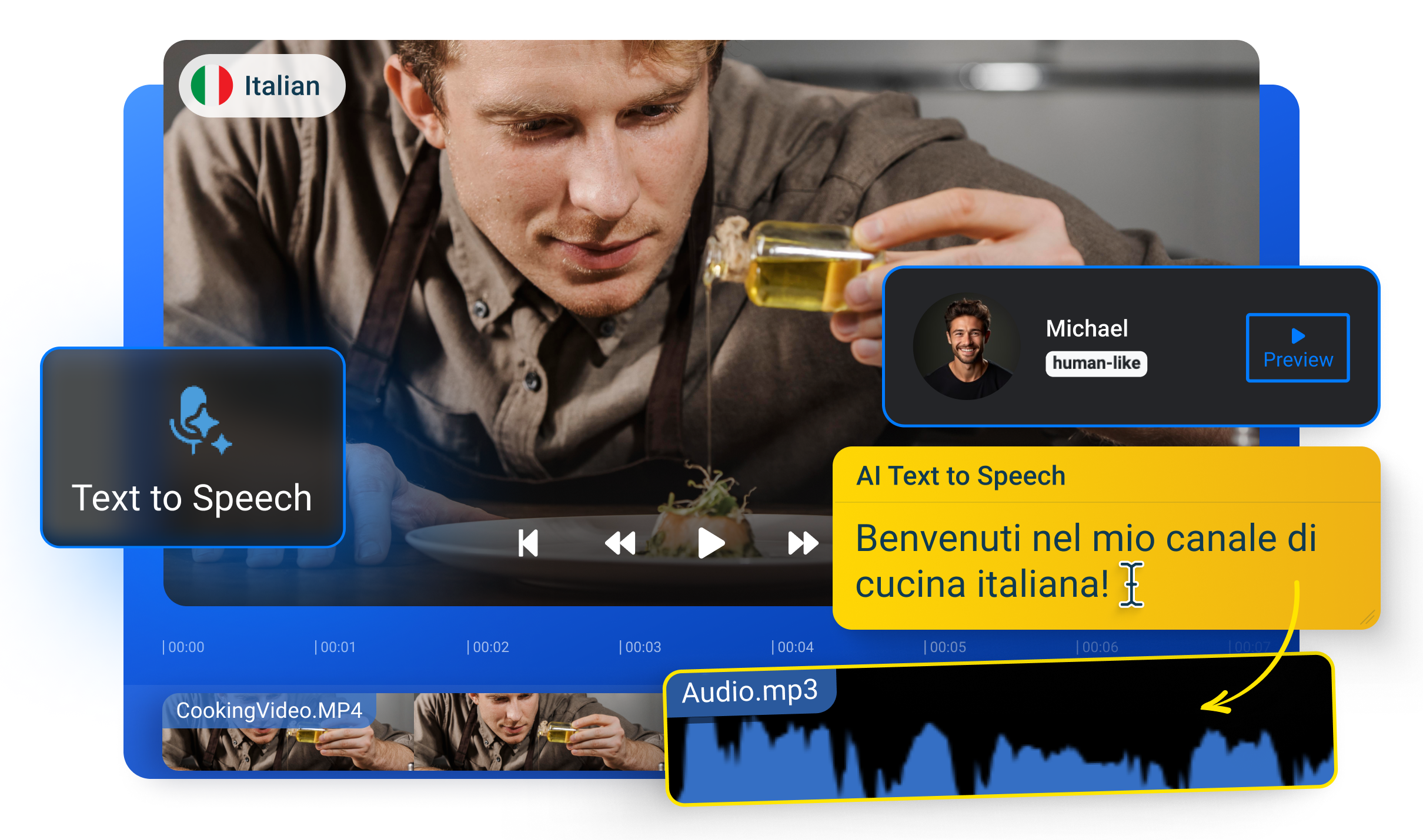 Accurate Italian Text to Speech Generator | Online & Easy - Flixier