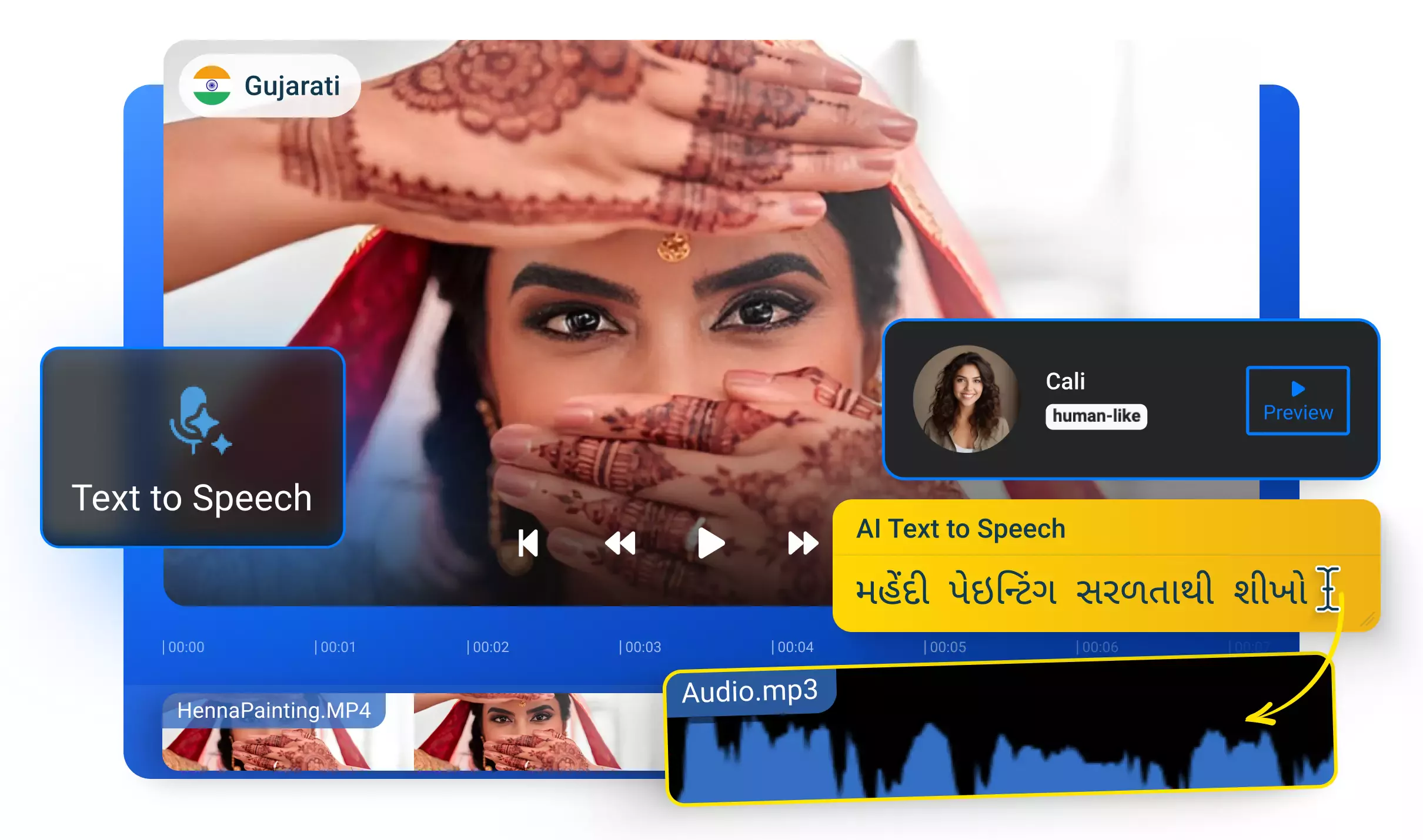 Generate Realistic Text to Speech Gujarati Voiceovers Online - Flixier