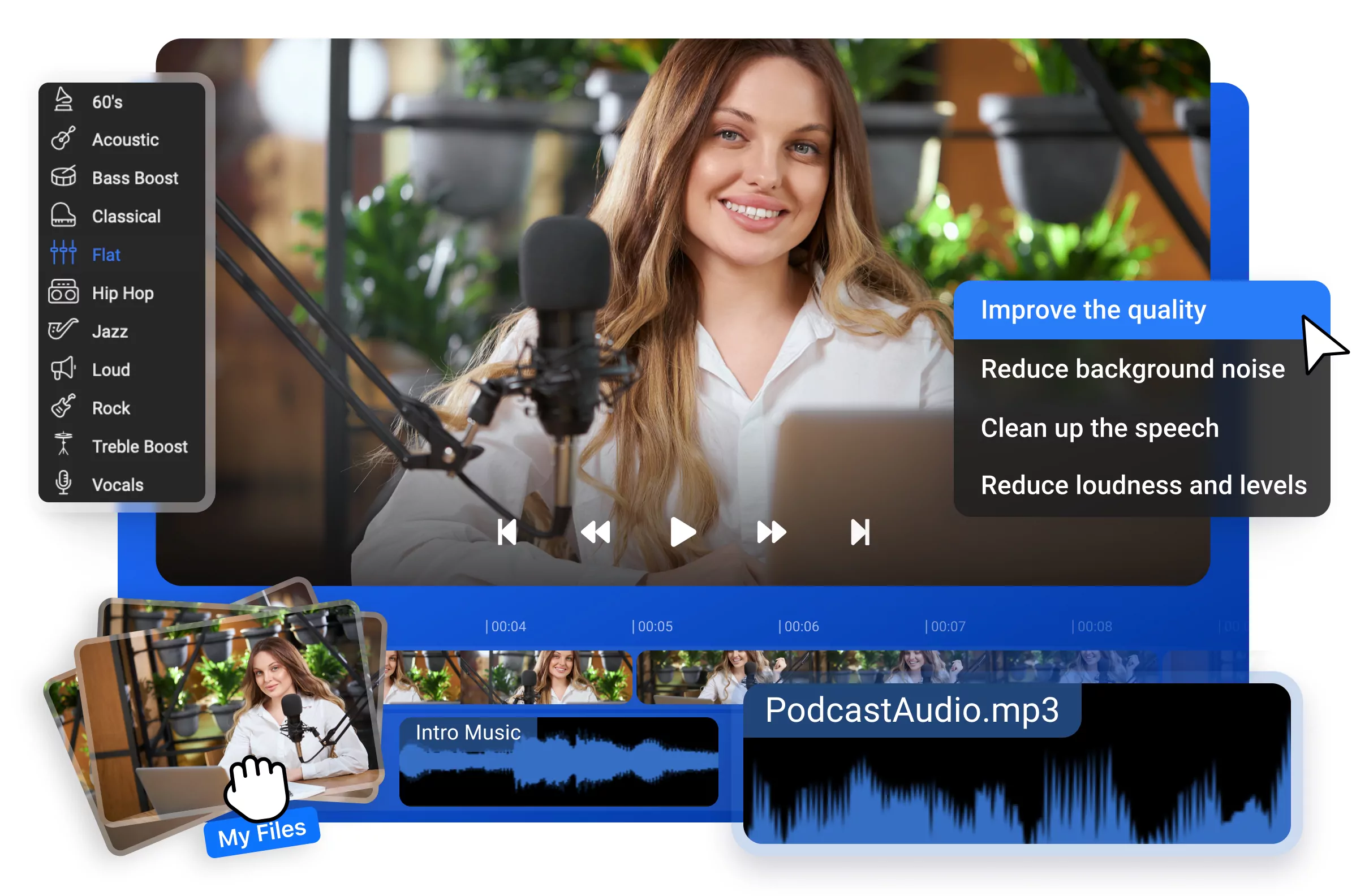Audio Podcast Editor | Edit Audio & Video for Podcast Online - Flixier