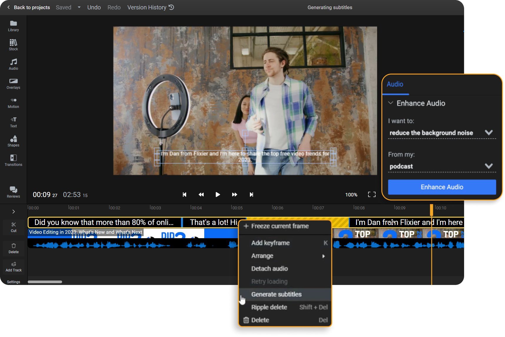 AI Video Editor Online | Create & Edit Videos with AI - Flixier
