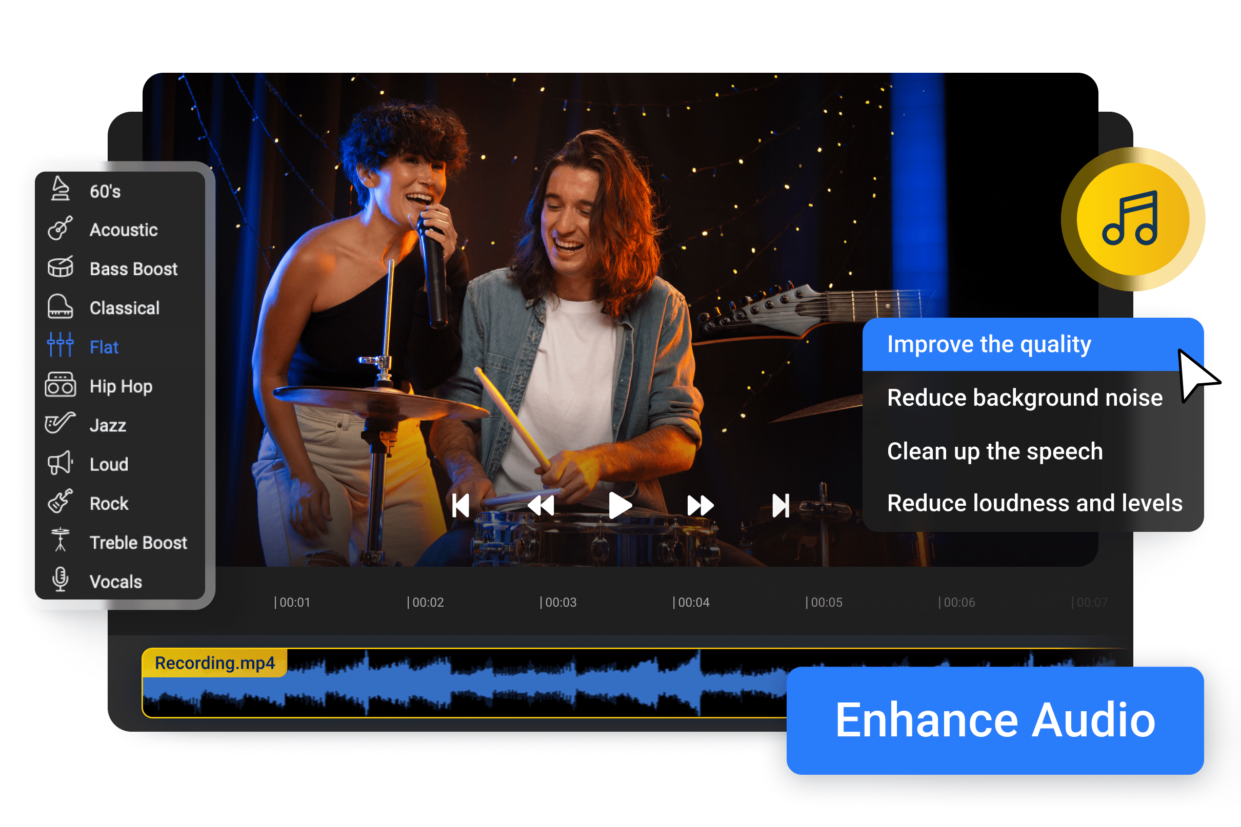 Studio Sound Online | Clean Audio and Improve Quality Sound - Flixier