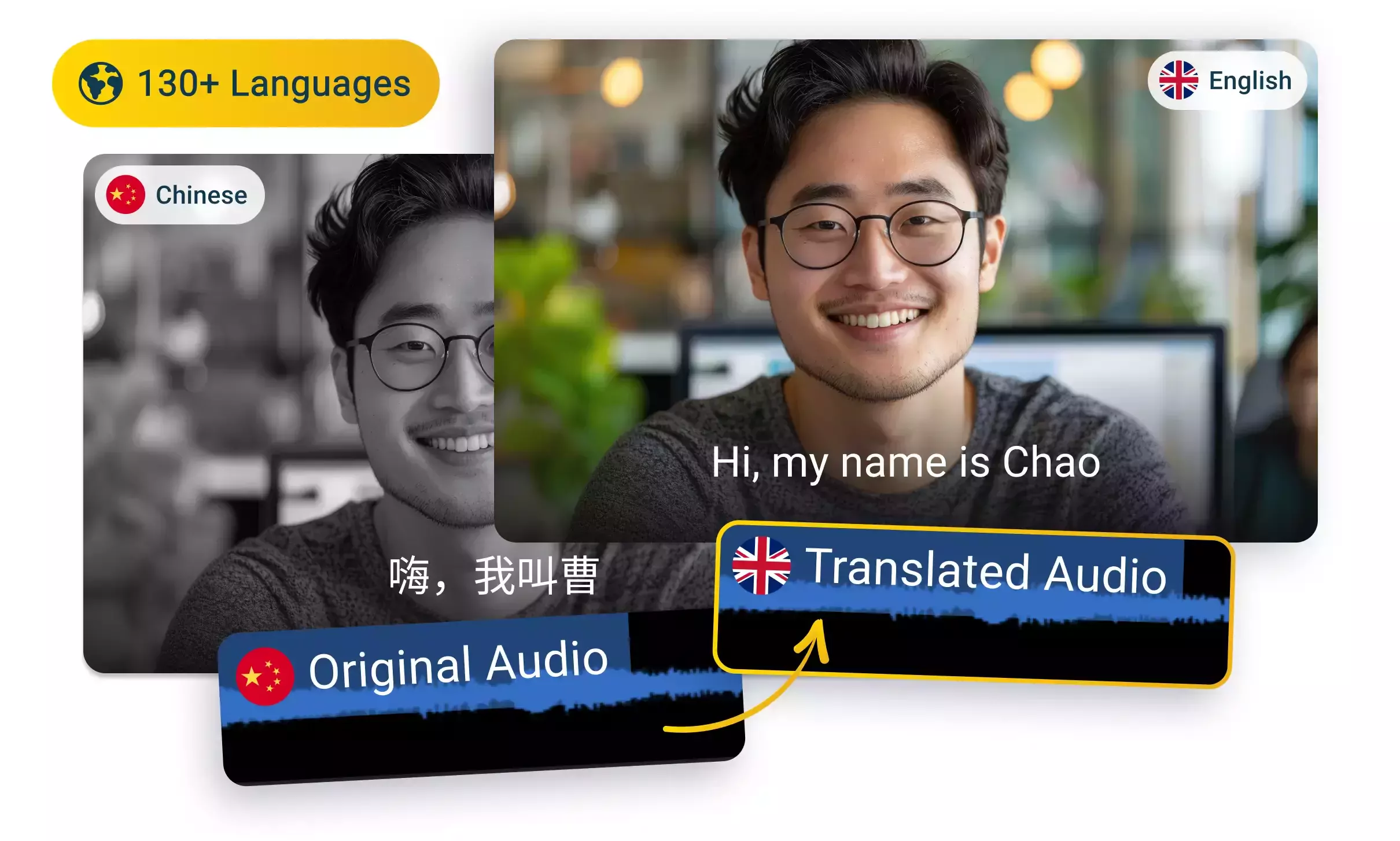 Translate Chinese Audio to English | Fast & Online | Flixier