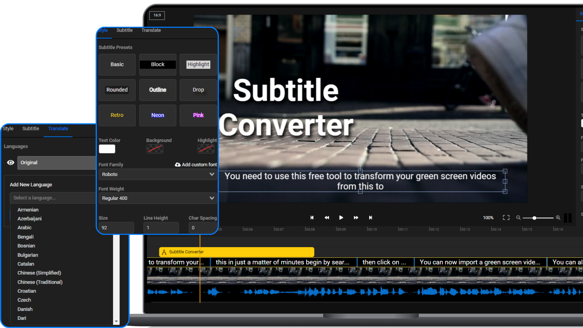 Quick Online Subtitle Converter for Video Editors | Flixier
