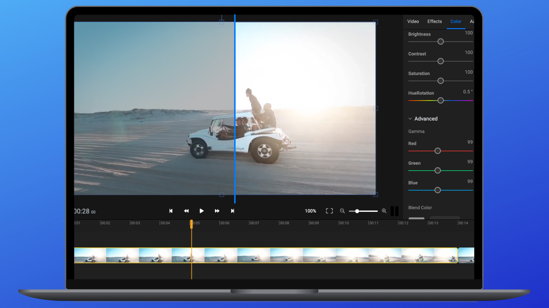 Video Coloring Tool | Easy to do color grading | Flixier