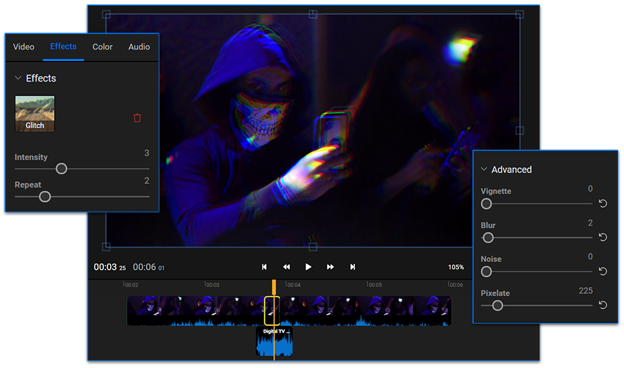 How to add a glitch effect to your video online (easiest method) - Flixier