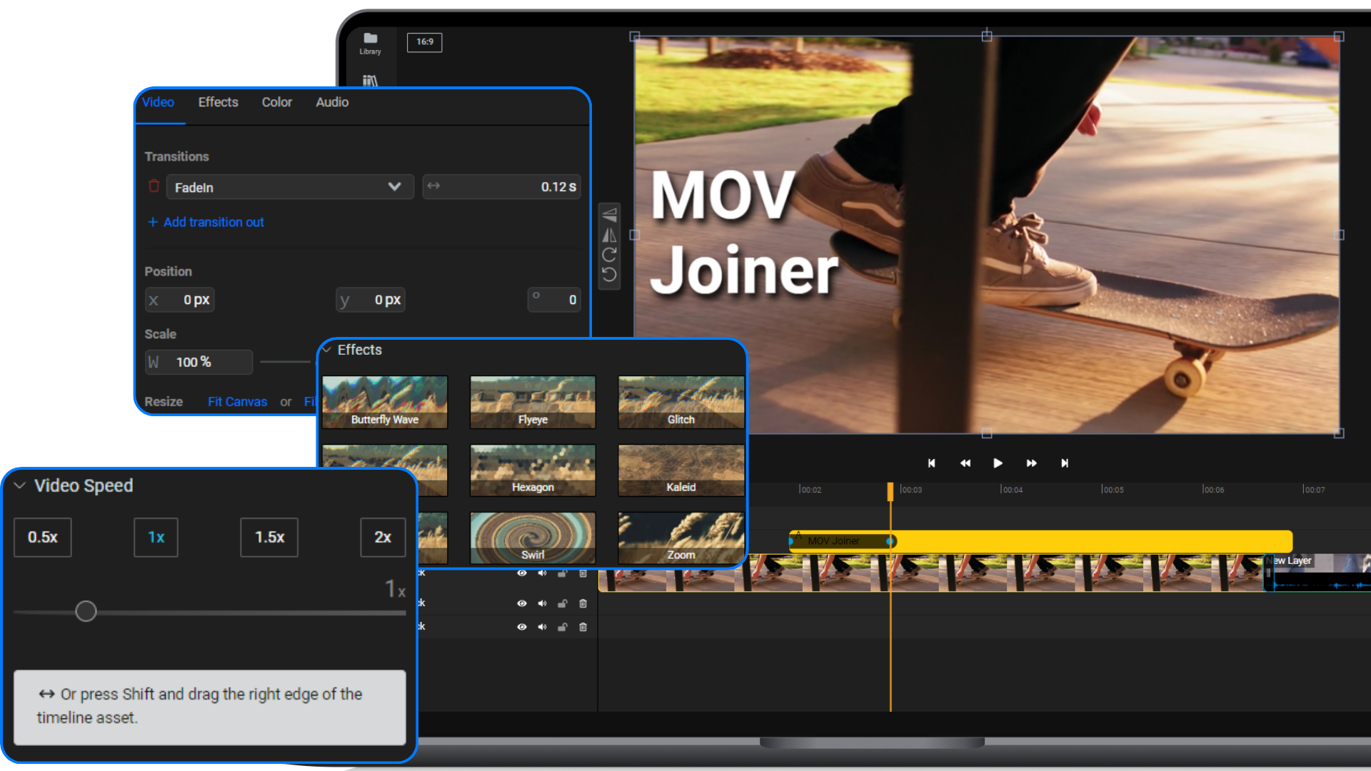 Combine MOV Files using Flixier's Online Video Editor