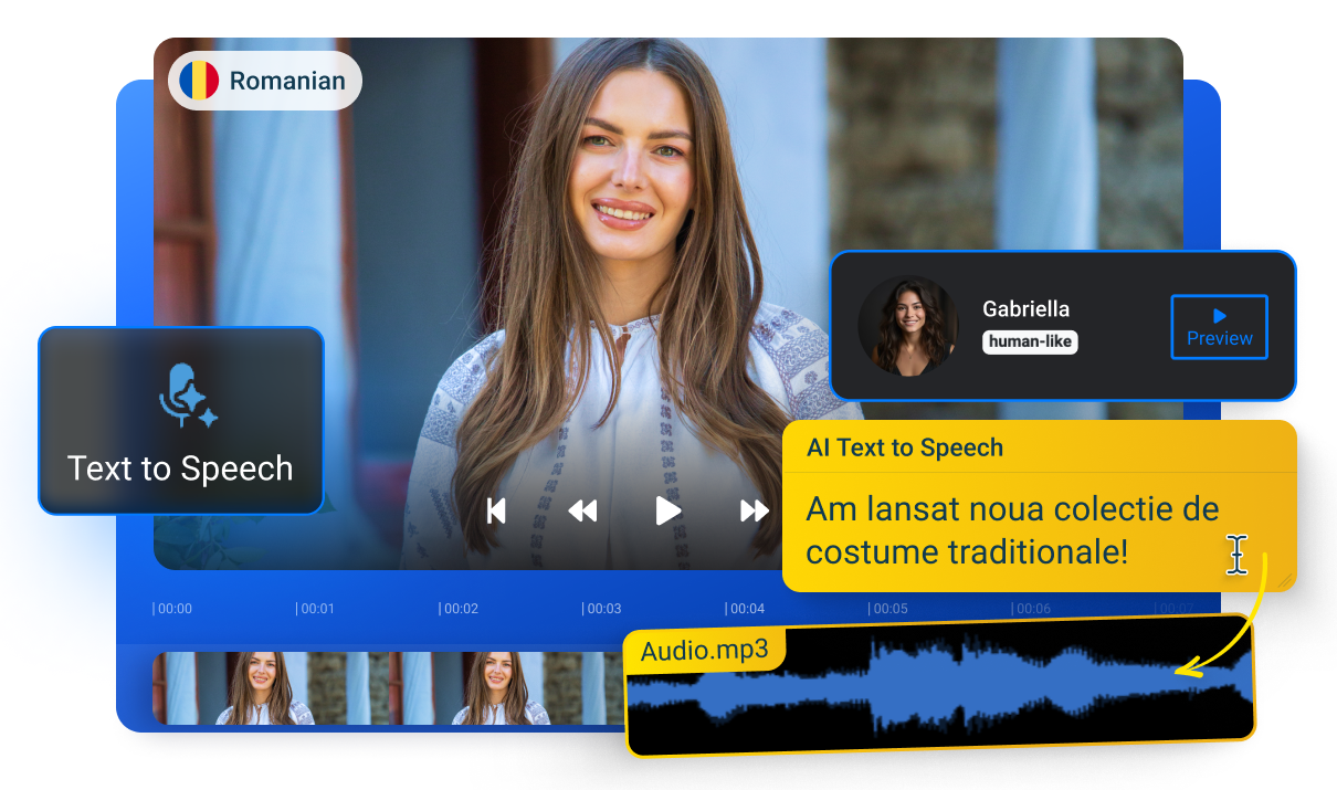 Fast And Accurate Text to Speech Romanian Voiceover Creator - Flixier