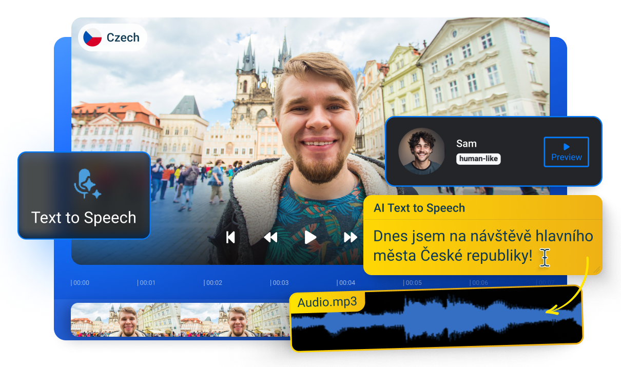 Text to Speech Czech | Fast & Accurate Tool - Flixier