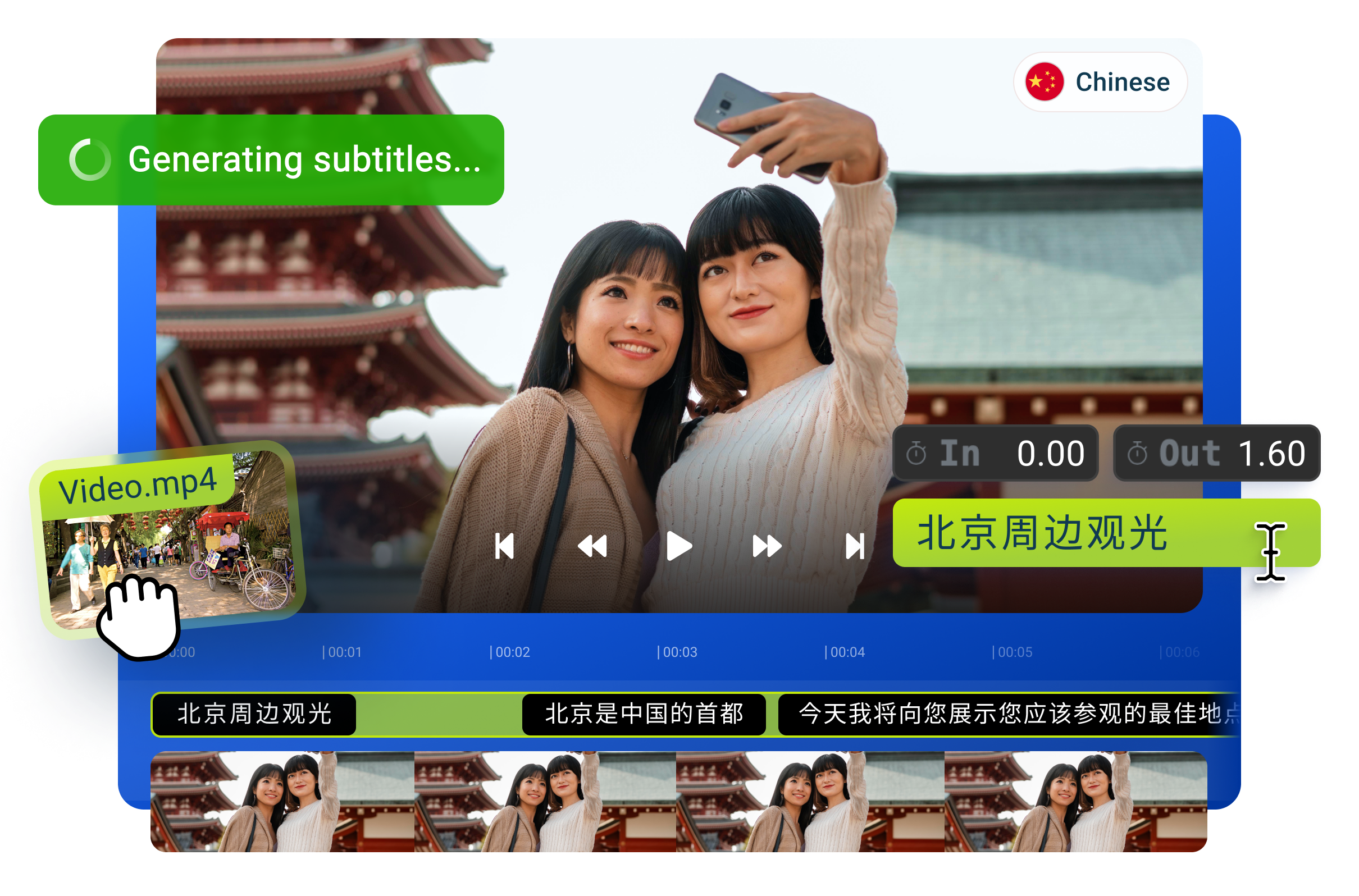 Chinese Speech to Text | Chinese Captions Generator | Flixier