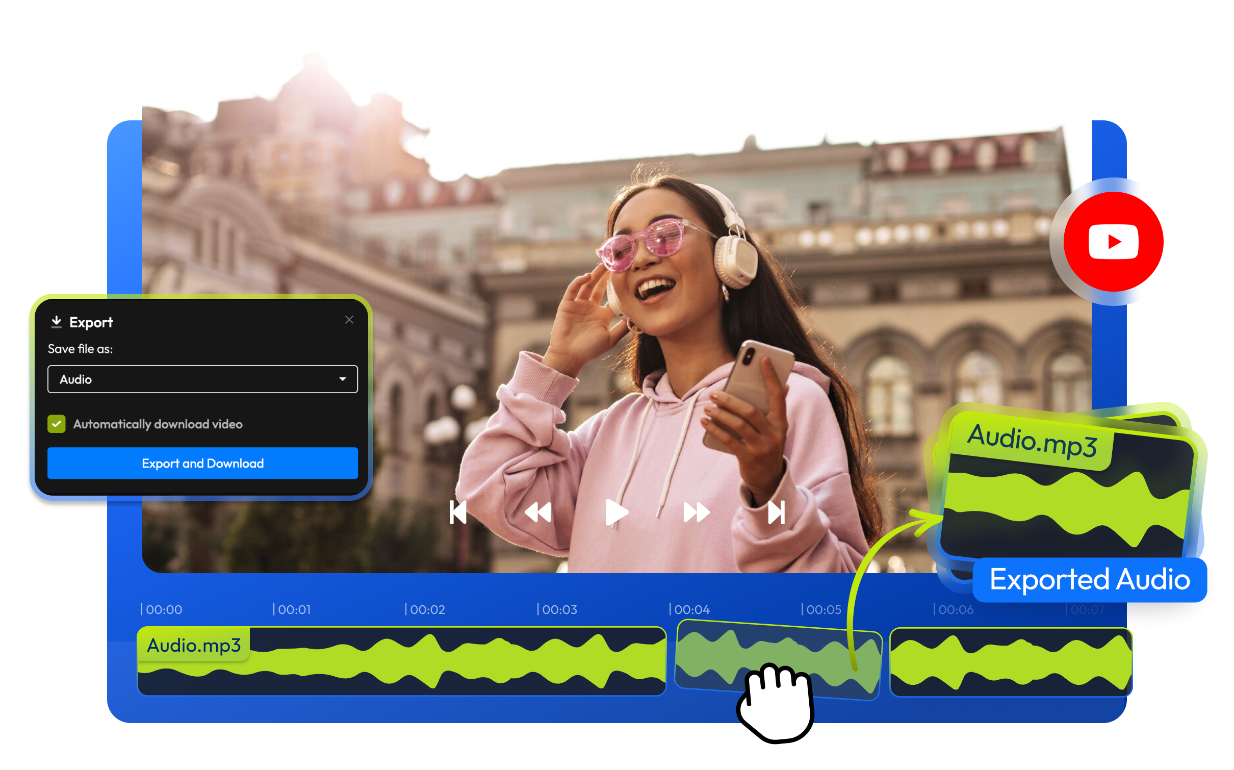 Extrage audio din YouTube și salvează-l ca MP3 - Flixier