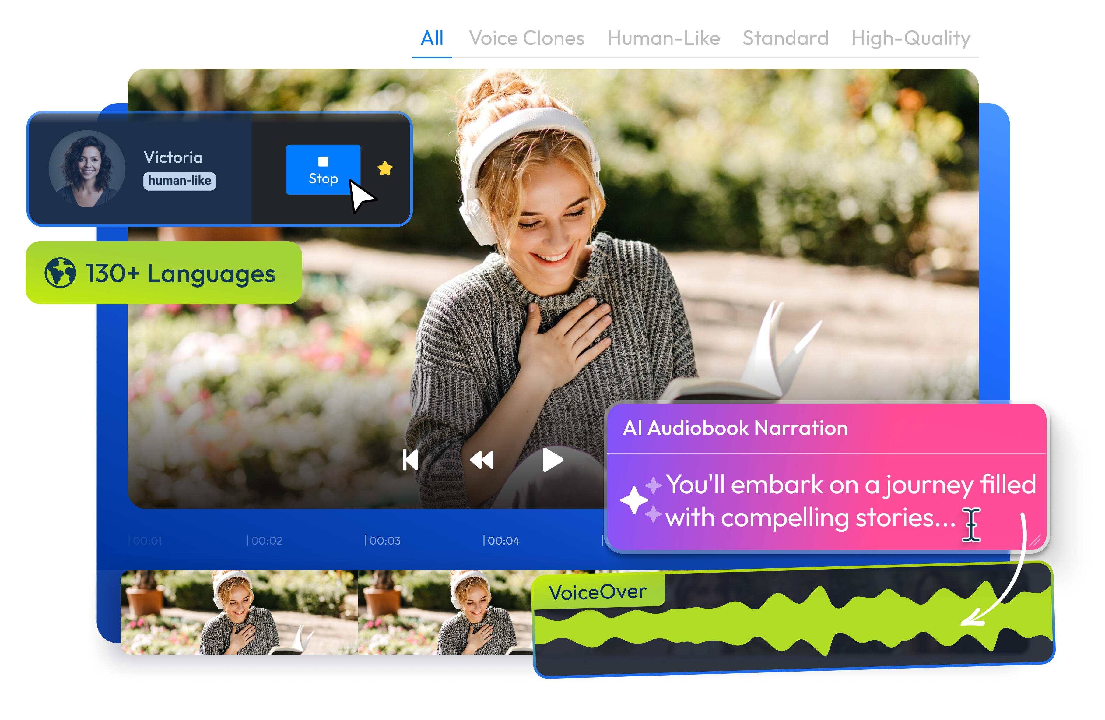 Generate an AI audiobook narration online | Easy to use - Flixier