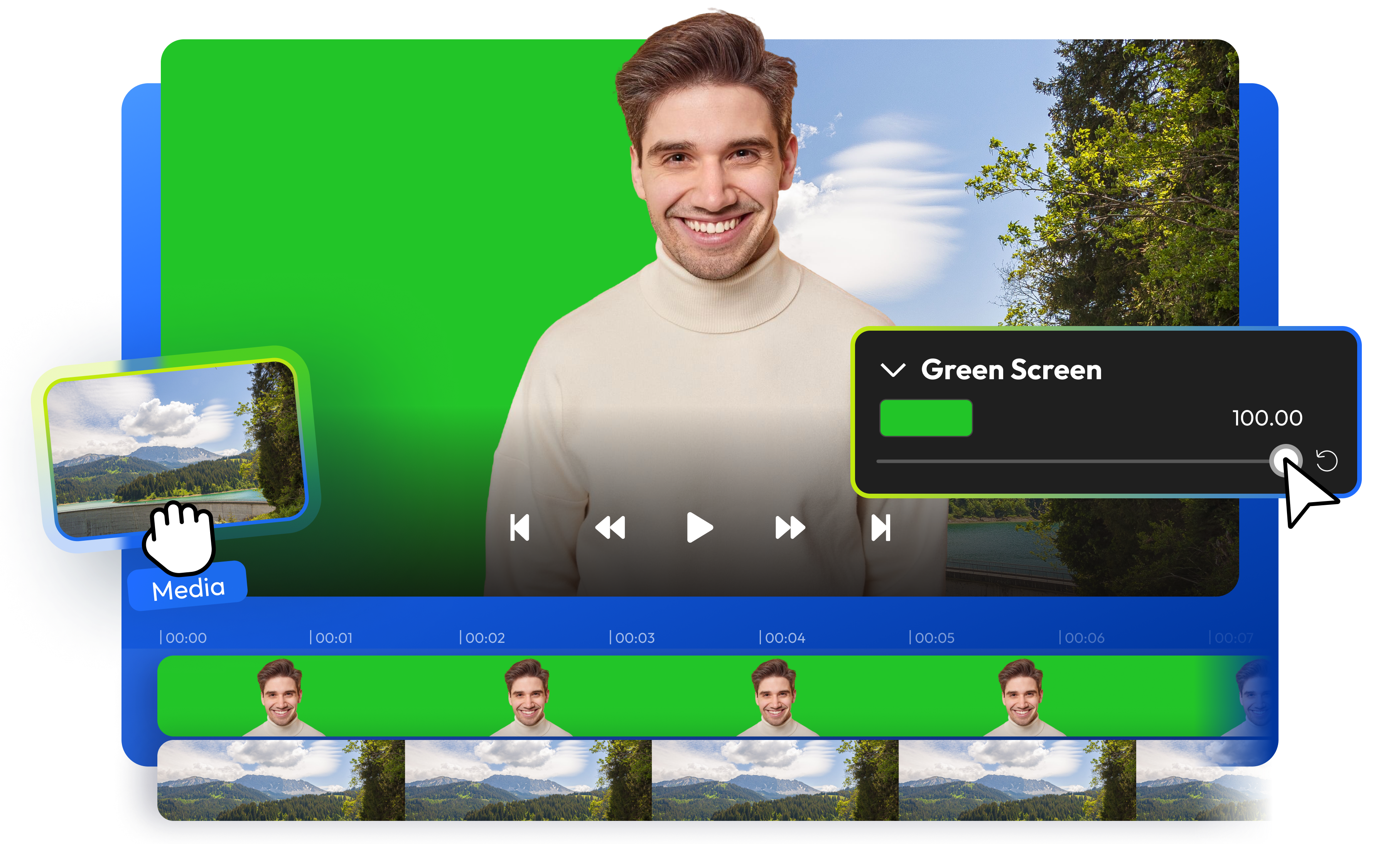 Efectos pantalla verde. Cómo hacer un vídeo con croma online - Flixier