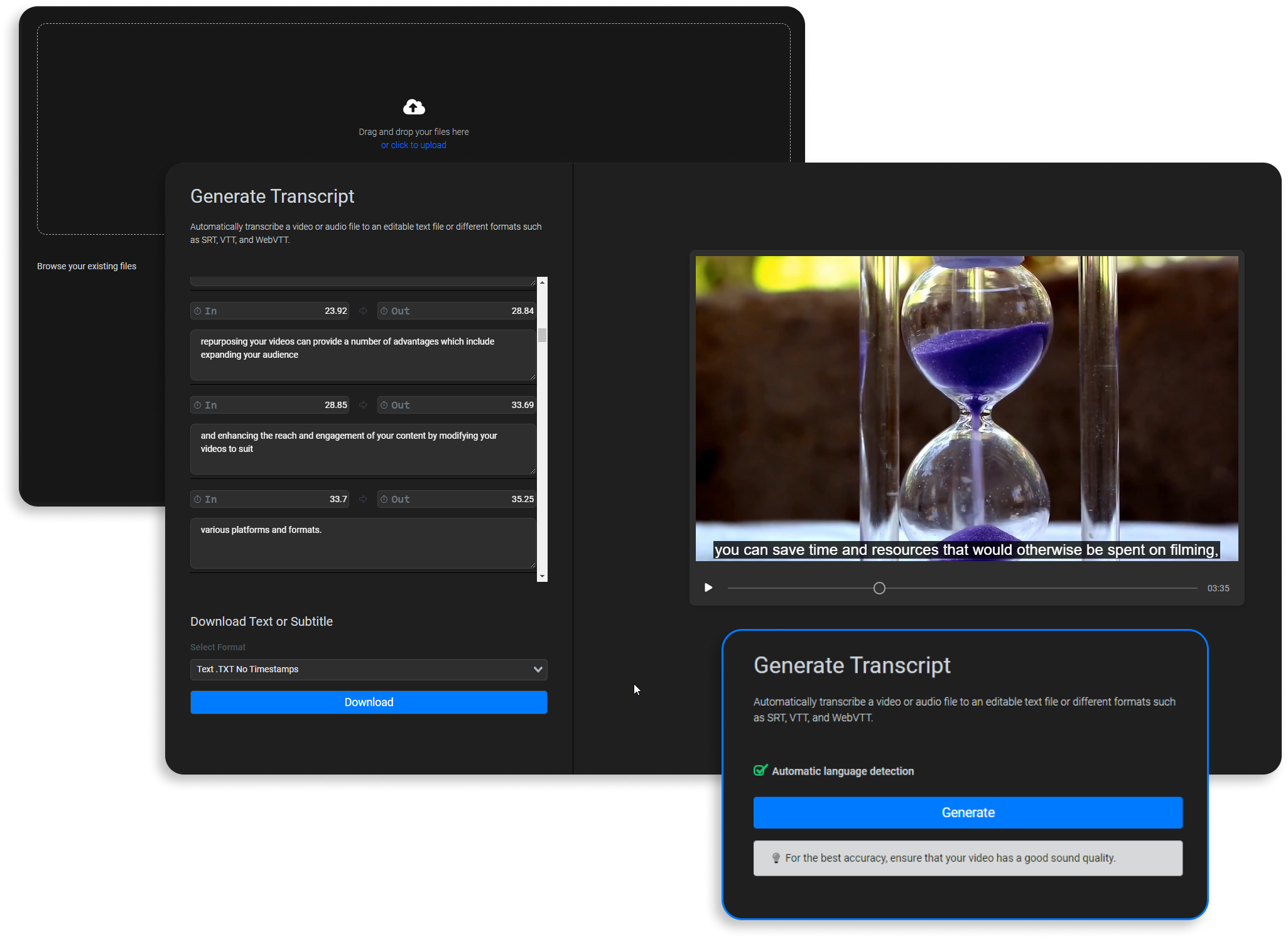 Transcribe video to text | Automatic, fast and easy | Flixier